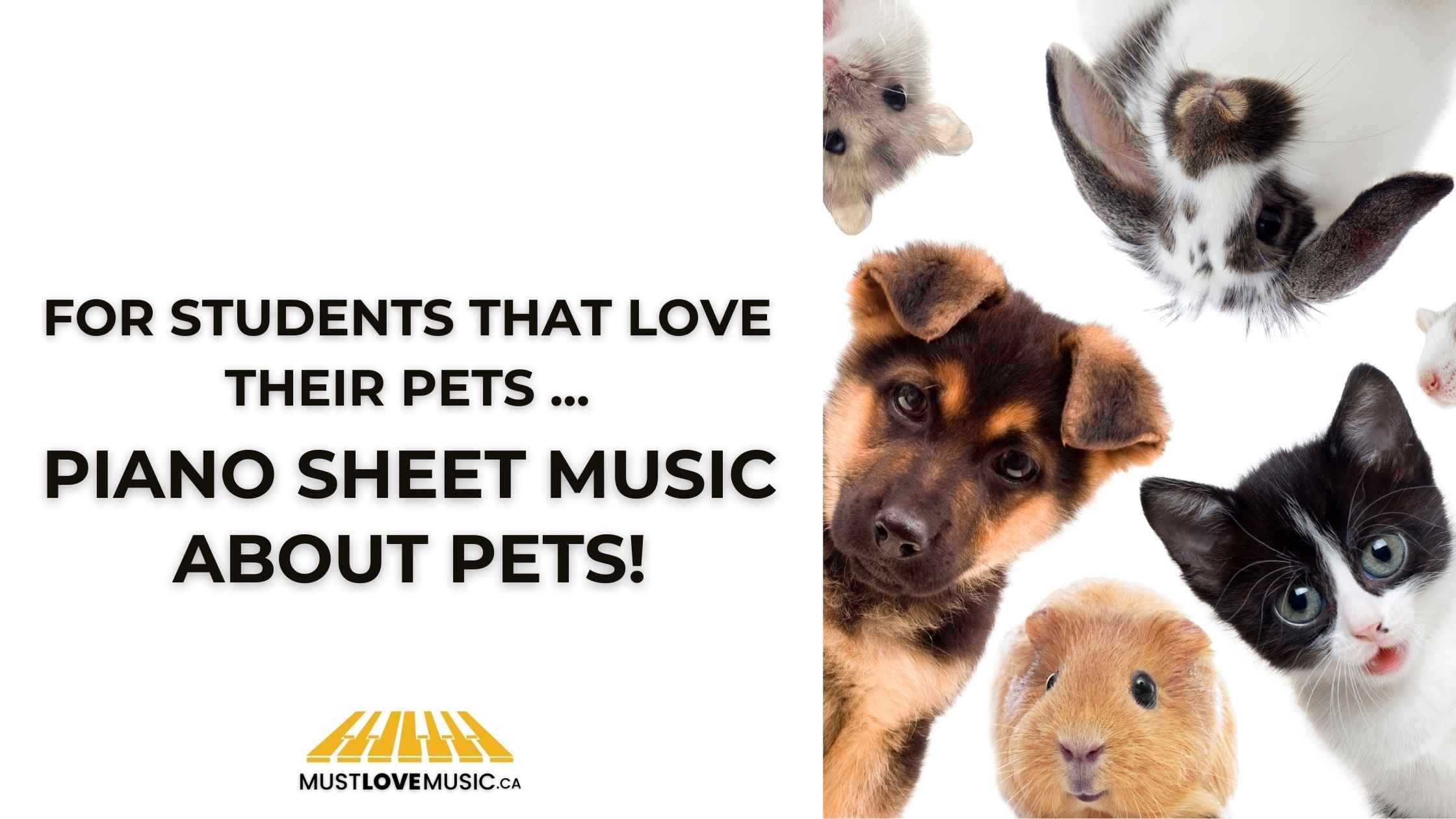 Piano Sheet Music About Pets: For Students That LOVE Their Pets